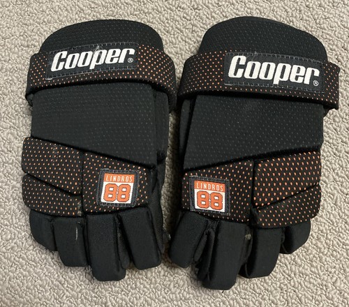 Cooper Lindros 88 Ice Hockey Gloves Anti-Impact Thumb Black & Orange ...