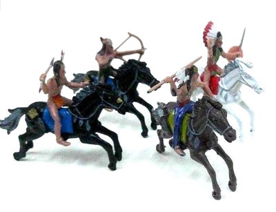G Scale 1:32 Painted Figures Horses Native Indians for Model Train ...