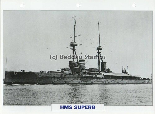 1907 HMS SUPERB Battleship Capital Ship / GB Warship Photograph Maxi ...