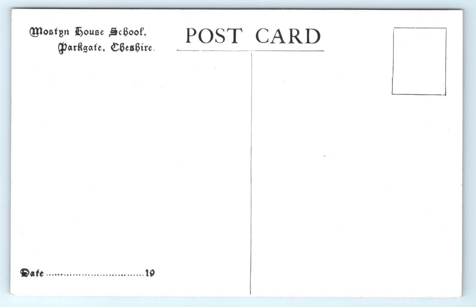 POSTCARD MOSTYN HOUSE SCHOOL PARKGATE CHESHIRE - WELSH BUNGALOW ...