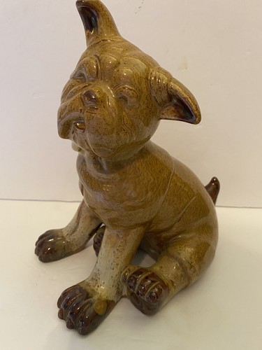 VTG CERAMIC LARGE BROWN BOXER PUPPY DOG | eBay