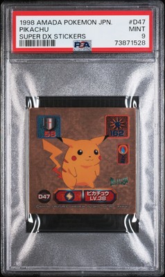 1998 AMADA POKEMON JPN SUPER DX STICKERS #D47 PIKACHU PSA 9 | eBay