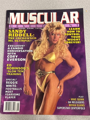 MUSCULAR DEVELOPMENT bodybuilding muscle magazine w/poster SANDY ...