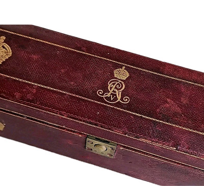 King George V Red Royal Despatch Scroll Document Box Crown Coat Arms ...