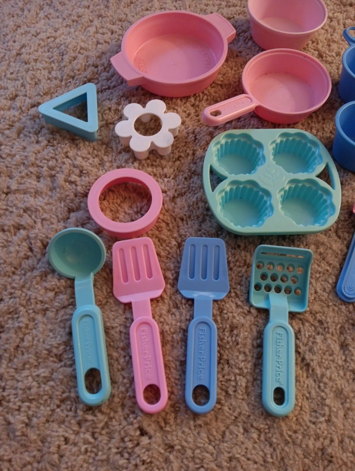 Fisher Price Fun With Food Vintage Pastel Dishes Lot WOW rare Htf ...