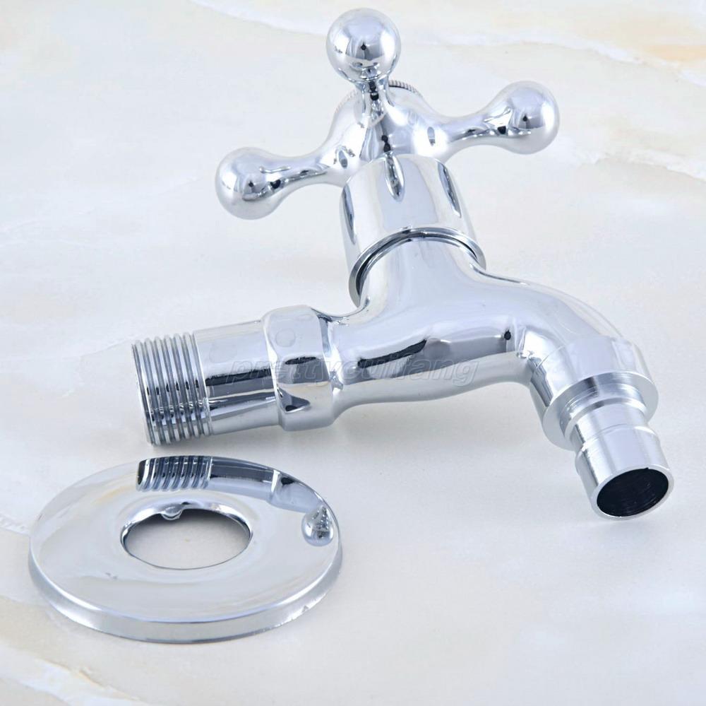 New Garden Washing Machine Water Tap Brass Faucet Polished Chrome ...