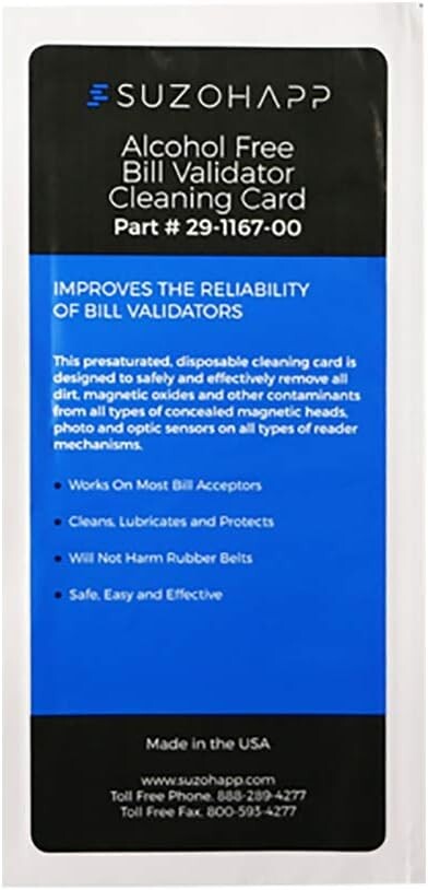 ‎Suzo-Happ Package of 8 'Alcohol Free' Dollar Bill Cleaning Cards - NEW ...