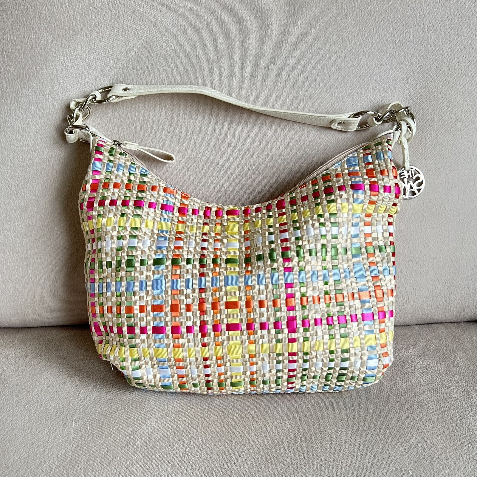 The Sak Multicolor Weave Woven Ribbon Shoulder Bag Hand Purse | eBay