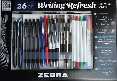 Zebra Writing Refresh 26 Count Pen Set with Highlighters + Mechanical ...