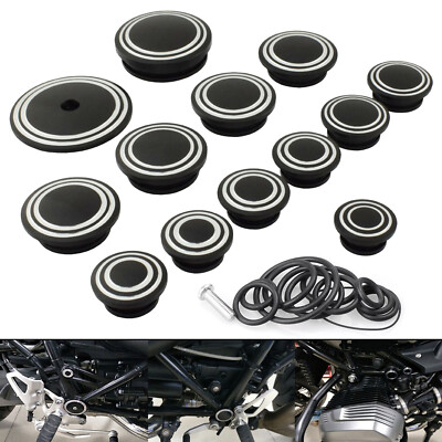 Frame Hole Caps Plug Cover Set Black For BMW R 1200 Nine T NineT R9T ...