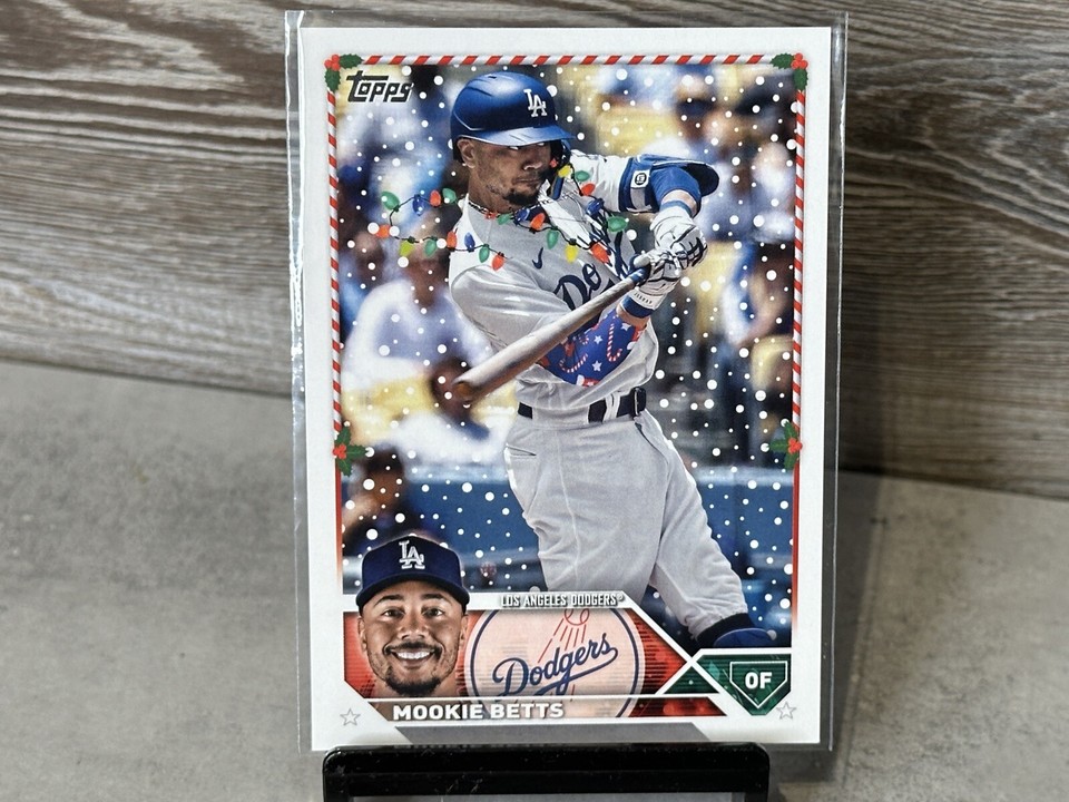 2023 TOPPS HOLIDAY MOOKIE BETTS SP H57 CANDY CANE LIGHTS ARM SLEEVE | eBay