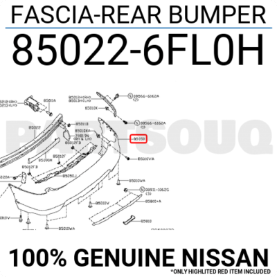 850226FL0H Genuine Nissan FASCIA-REAR BUMPER 85022-6FL0H | eBay