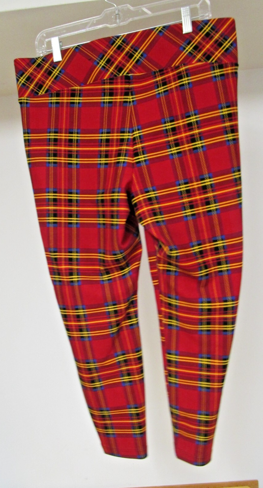 Torrid Betsey Johnson Plaid Panel Pixie Knit Pant Size 1X Red | eBay
