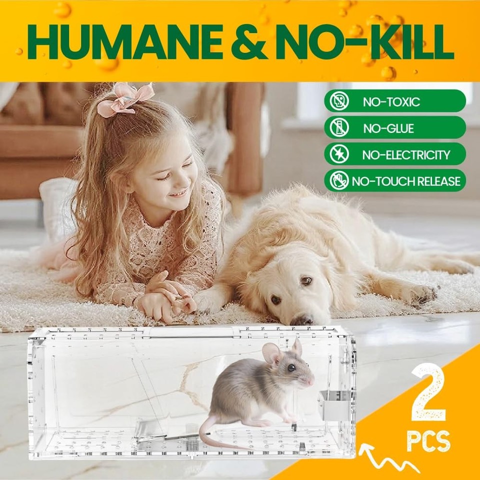 Humane Mouse Trap, No Kill Live Catch and Release Mouse Traps for Small ...