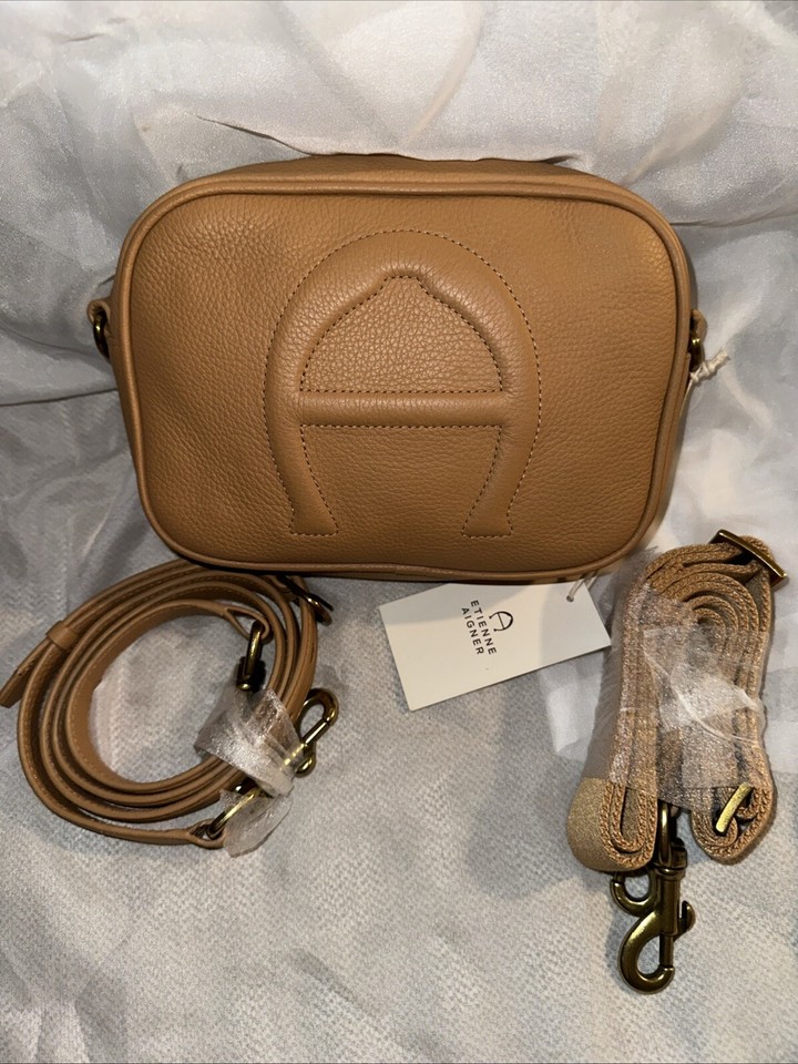 ETIENNE AIGNER CAMERA/CROSSBODY BAG + 2 STRAPS BICUIT/CARAMEL NWT $198 ...