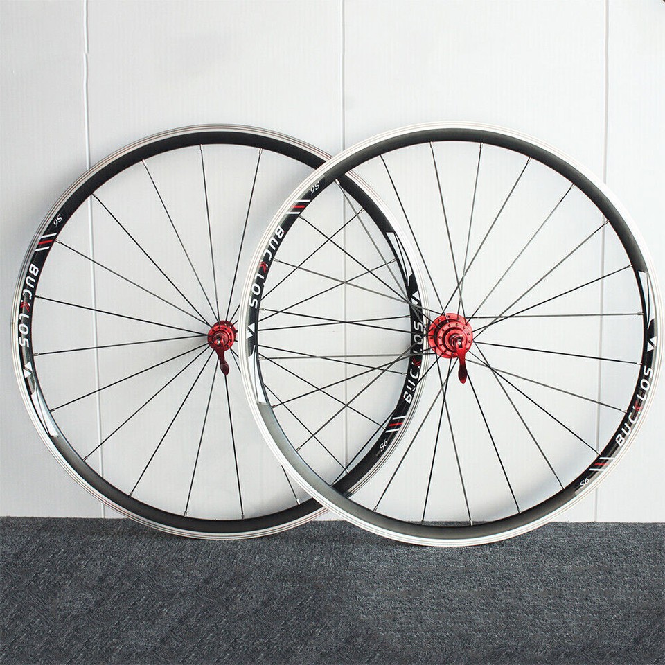 Road Bike Wheels 700C QR V brake Aluminum Alloy Clincher Wheelset Front ...