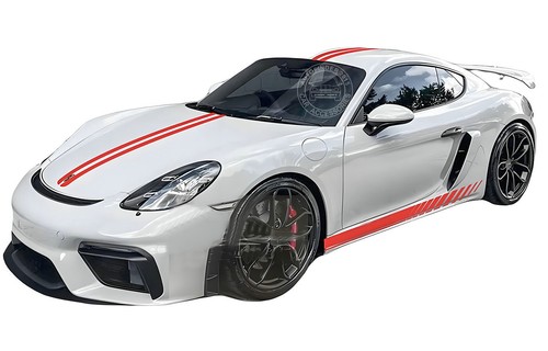 Racing Stripes Decal For Porsche 718 Boxster Cayman Hood Roof Rear Side ...