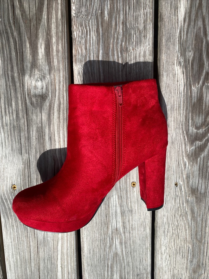 DREAM PAIRS Women's Stomp High Heel Ankle Boots Red Size 9 | eBay