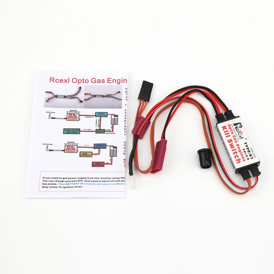 RCEXL Opto Gas Engines Kill Switch Futaba Plug for DLA DLE DA Ignition ...