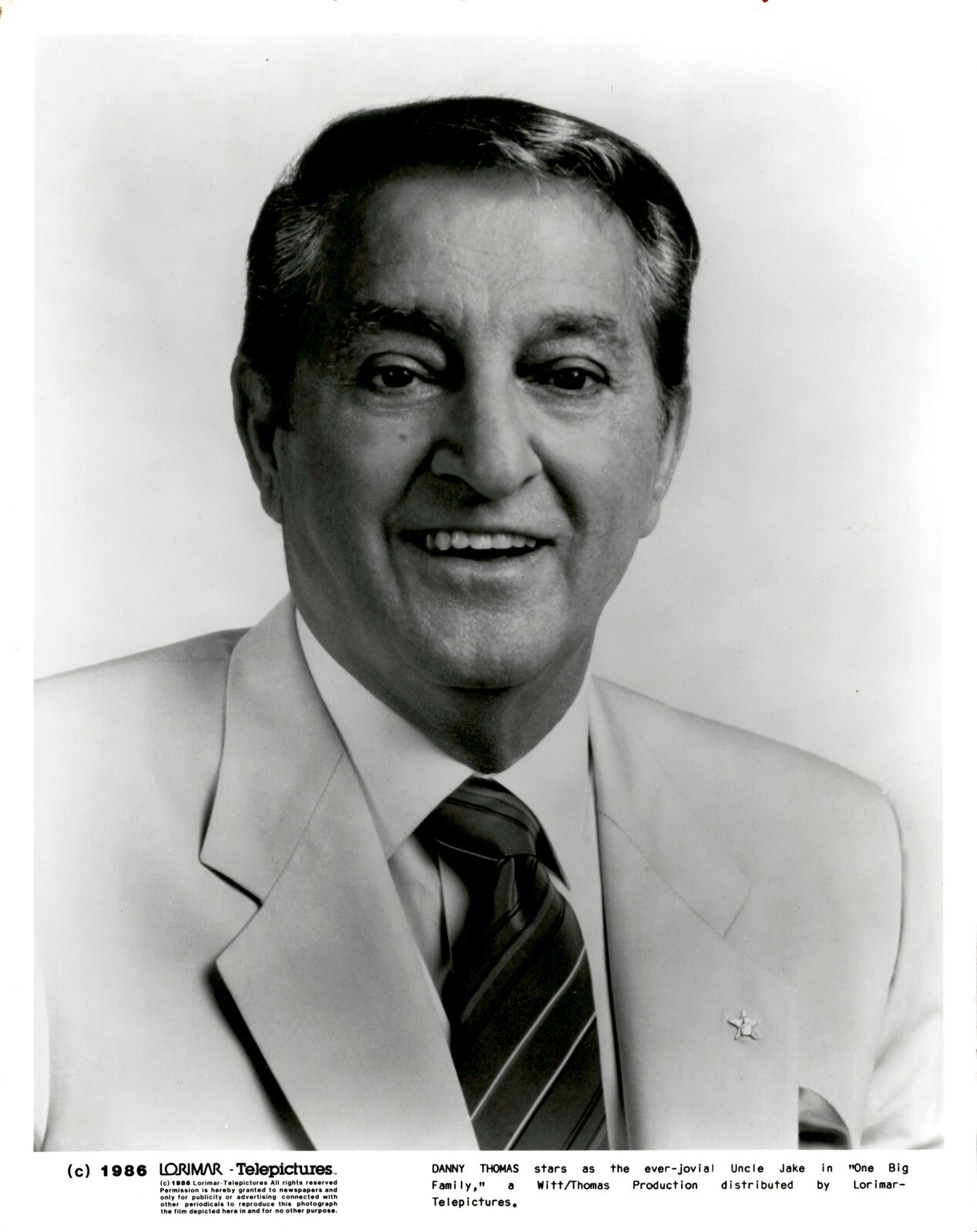 LD306 1986 Original Photo DANNY THOMAS Stars as Uncle Jake in "One Big ...