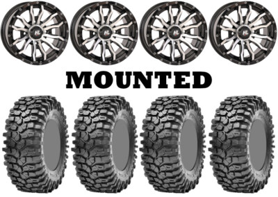 Kit 4 Maxxis Roxxzilla Hard Tires 32x10-14 on High Lifter HL21 Machined ...