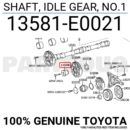 13581E0021 Genuine Toyota SHAFT, IDLE GEAR, NO.1 13581-E0021 | eBay
