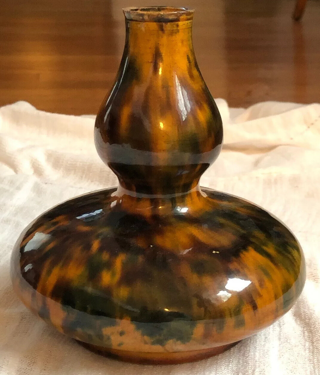 Antique Dunmore Pottery Vase Arts & Crafts Gourd Shape Earthy Colors ...