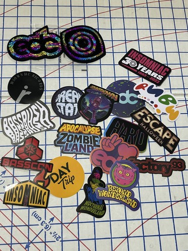 EDC Electric Daisy Carnival "Insomniac" Fabric Patches And Stickers Lot ...