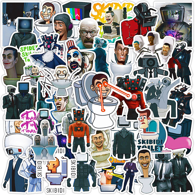 Toilet 50pcs Skibidi Cartoon Sticker Game Waterproof Childern Gift ...