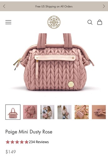 Happbrand Paige Mini Dusty Rose Diaper Bag | eBay