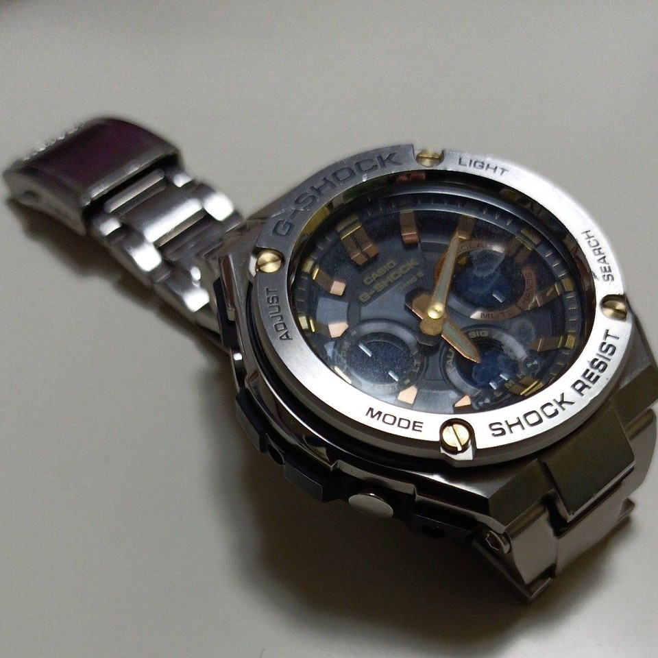 G SHOCK CASIO MULTI BAND 6 Wristwatch Silver Gold GST W110D | eBay