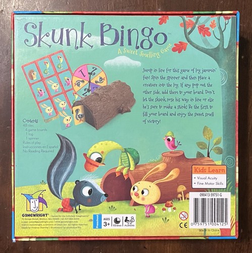 Skunk Bingo A Sweet Smelling Game Boardgame Gamewright Kids Learning ...