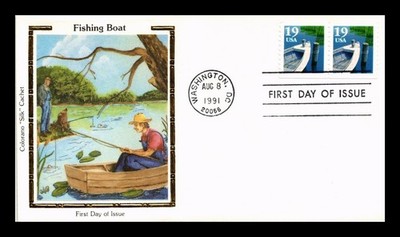 US COVER FISHING BOAT 19C FIRST DAY ISSUE COLORANO SILK CACHET | eBay