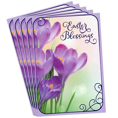 LOT OF 6 DAYSPRING RELIGIOUS EASTER Cards + Envelopes, Blessings Purple ...