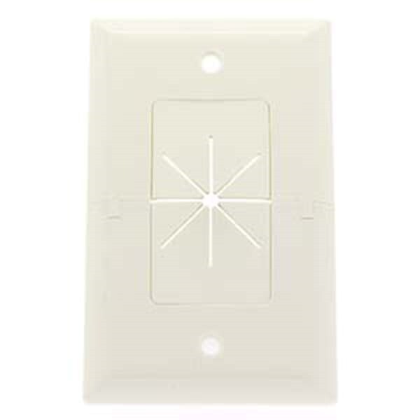 Split Wall Plate 1-Gang Flexible Opening Low Voltage Cable Pass Through ...