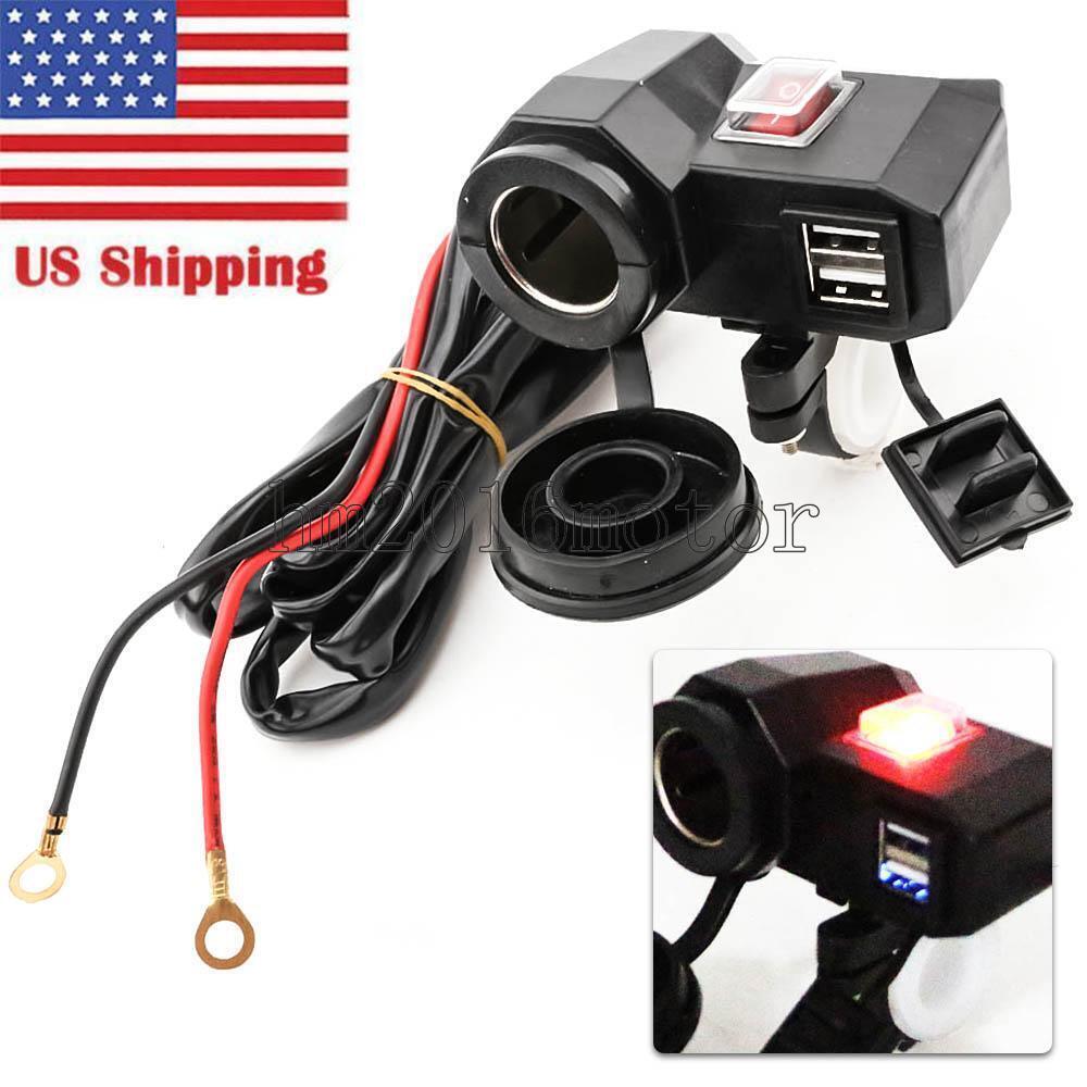 Waterproof USB Charger Cigarette Lighter For Harley Davidson Street ...