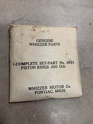 NOS Whizzer .050 Piston Rings fits H, J, 300 and 700 2 Compression, 1 ...