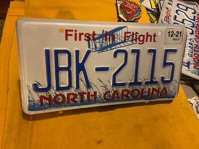2021 North Carolina NC First In Flight JBK 2115 License Plate | eBay