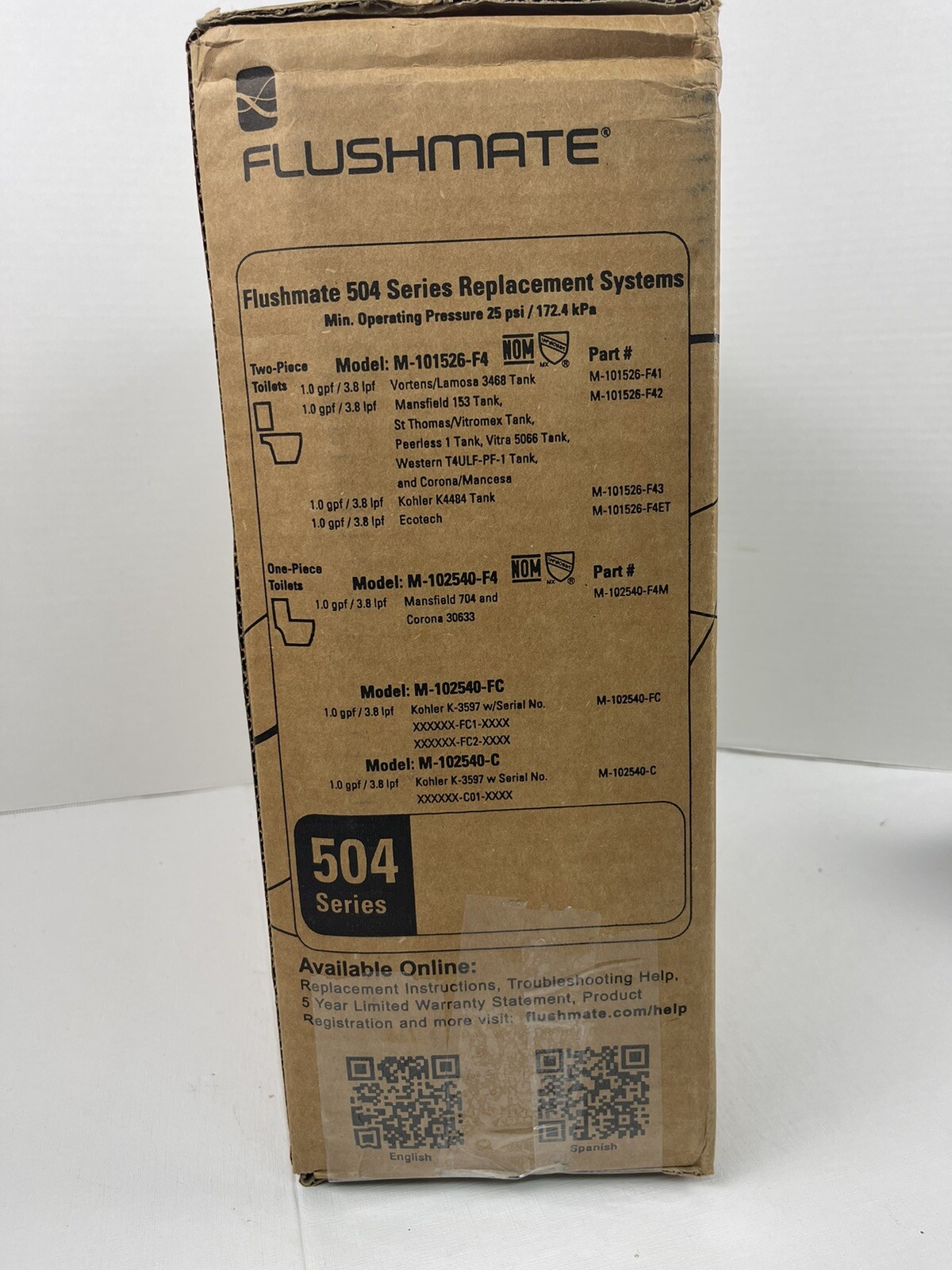 Flushmate M-101526-F42 504 Series | M-101526-F4M (Single Pack) for sale online | eBay