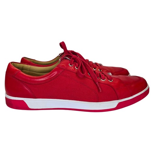 Cole Haan Red Canvas Leather Sneakers Mens Size 13M Casual Lace Up ...