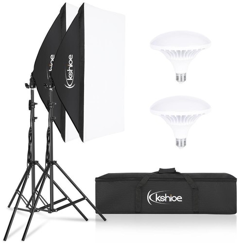 Photography 2x Light Bulb Softbox Light Kit Photo Studio Continuous ...