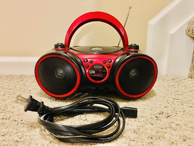 Jensen CD-490 Sport Stereo CD Player AM/FM Radio Aux Line-In Red Black ...