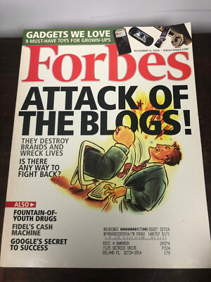 Vintage Forbes November 2005 Magazine - Attack of the Blogs | eBay