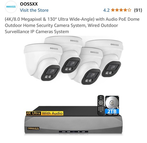 OOSSXX 4K/8.0 Megapixel PoE Dome Camera System | eBay