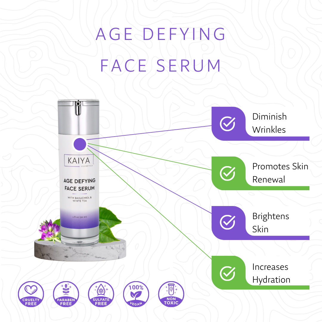 Kaiya Cosmetics™ Age Defying Face Serum with Bakuchiol & White Tea | eBay