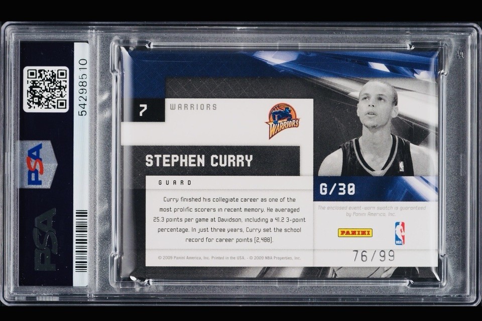 2009 LIMITED FRESHMAN STEPHEN CURRY ROOKIE PATCH /99 #7 PSA 8 NM-MT | eBay