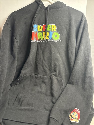 Super Mario sweat shirt with hood size L black | eBay