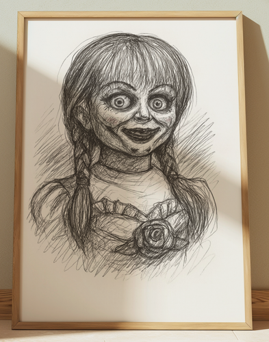 ANNABELLE DRAWING SKETCH PRINT 8" x 10" HORROR MOVIE WALL ART HOME ...