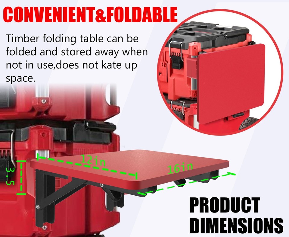 Folding/Removable Table for Milwaukee Packout Toolbox，for Side Storage ...