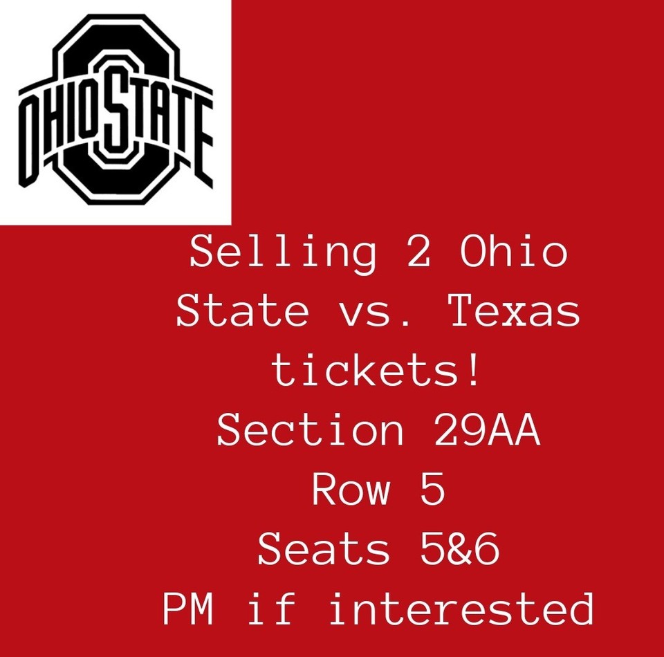 OHIO STATE BUCKEYES VS TEXAS LONGHORNS FOOTBALL TICKETS 8/30/2025 | eBay